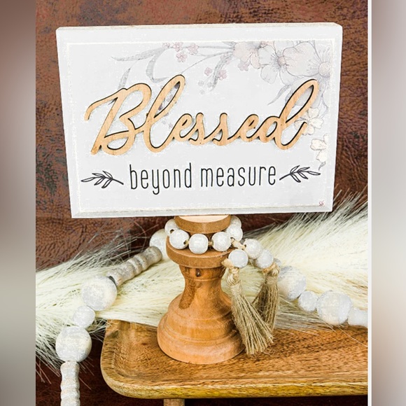 Accents | New Pedestal Sign Blessed Beyond Measure | Poshmark
